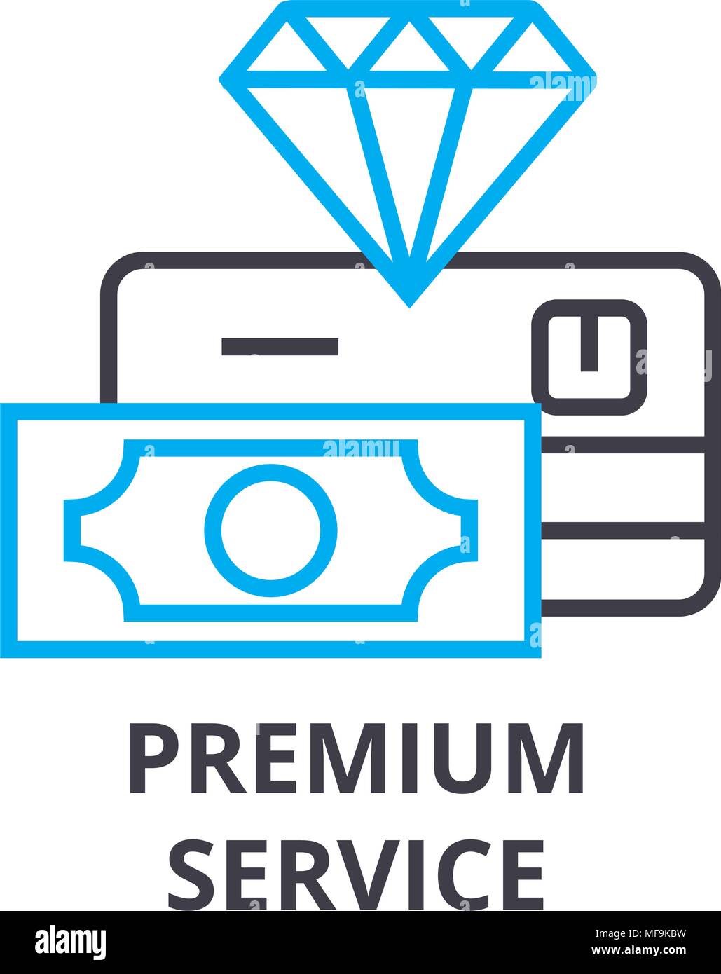 premium service thin line icon, sign, symbol, illustation, linear concept, vector Stock Vector ...