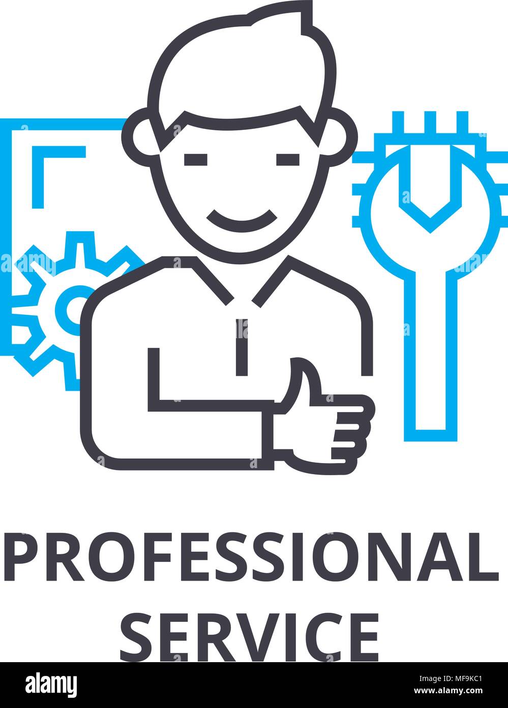 professional service thin line icon, sign, symbol, illustation, linear concept, vector Stock ...