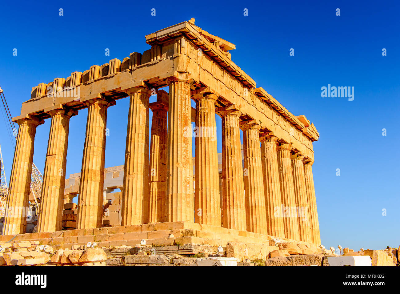 Parthenon, an ancient Greek temple dedicated to the goddess Athena, Acropolis of Athens. UNESCO ...