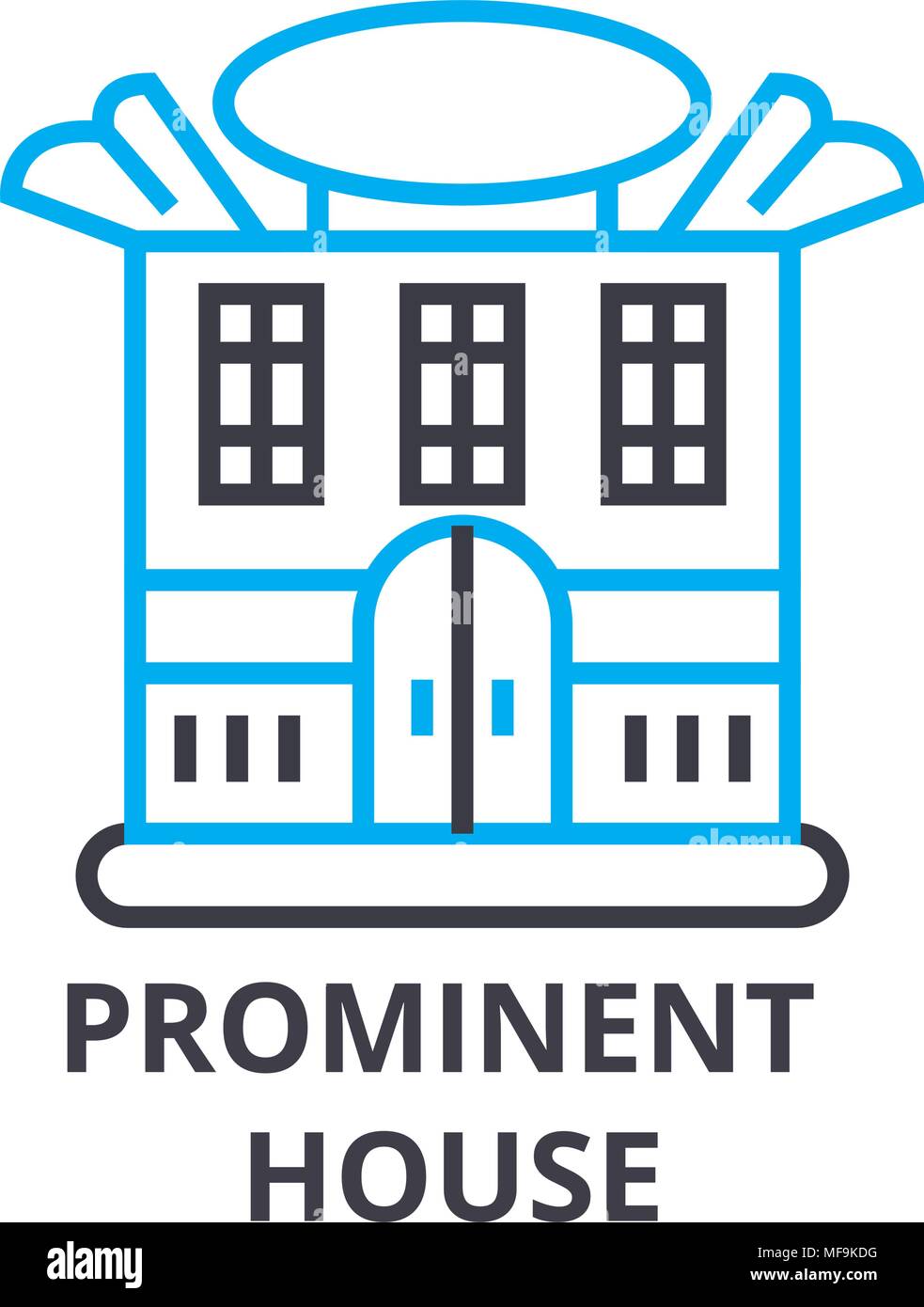 prominent house thin line icon, sign, symbol, illustation, linear concept, vector Stock Vector ...
