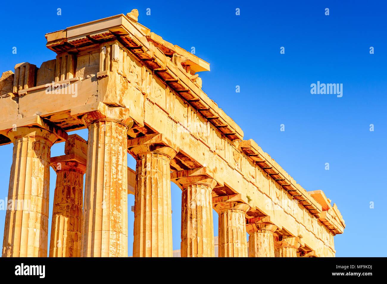 Parthenon, an ancient Greek temple dedicated to the goddess Athena, Acropolis of Athens. UNESCO ...