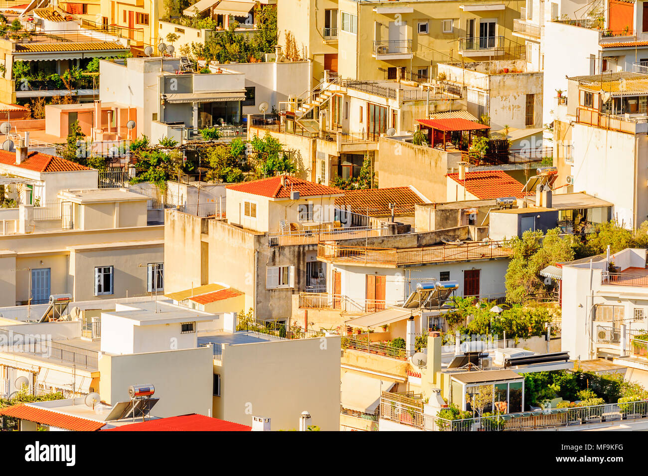 Aerial view of houses in Athens, the capital of Greece Stock Photo - Alamy