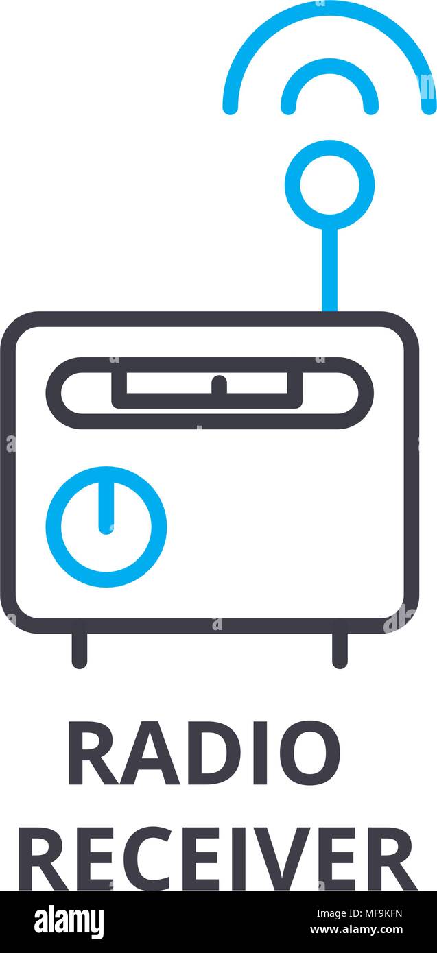 radio receiver thin line icon, sign, symbol, illustation, linear ...