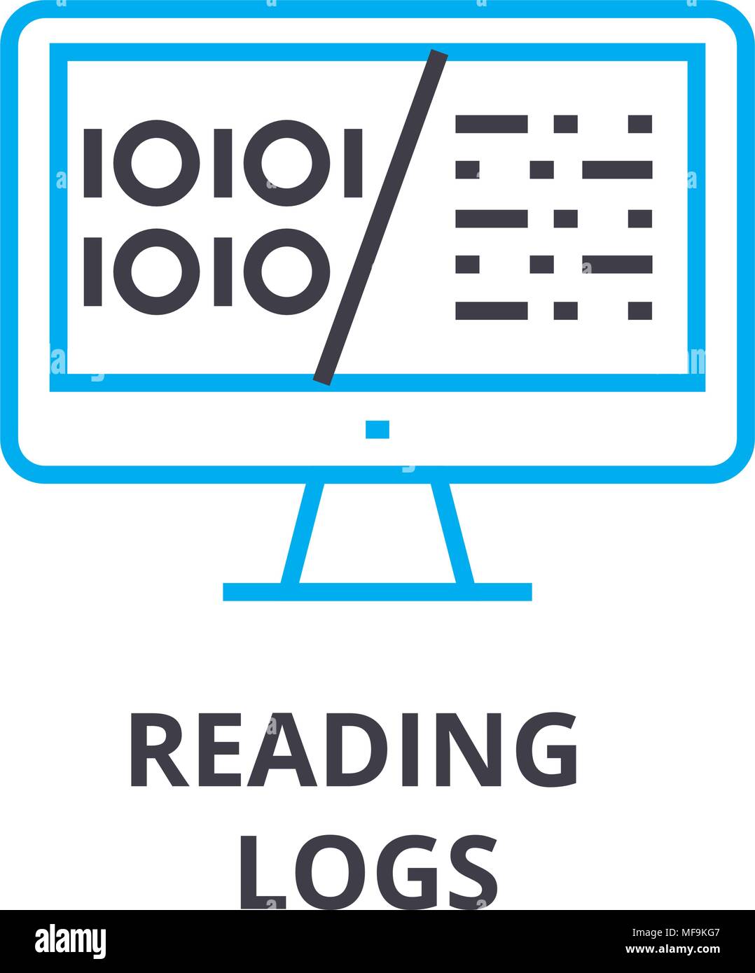 reading logs thin line icon, sign, symbol, illustation, linear concept, vector Stock Vector ...