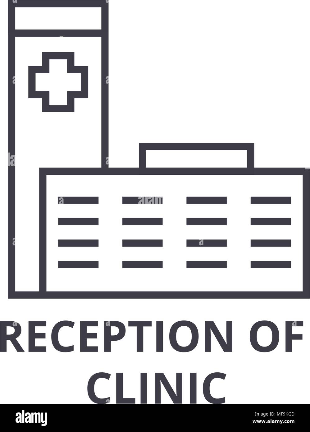 reception of clinic thin line icon, sign, symbol, illustation, linear concept, vector Stock ...