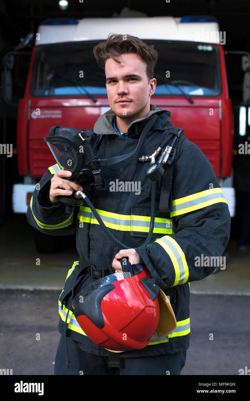 Happy fireman isolated hi-res stock photography and images - Alamy