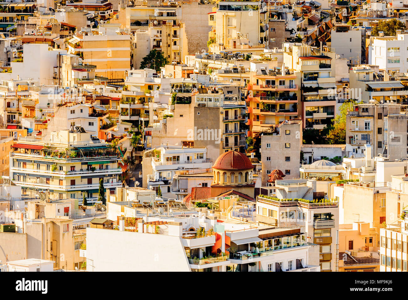 Aerial view of houses in Athens, the capital of Greece Stock Photo - Alamy