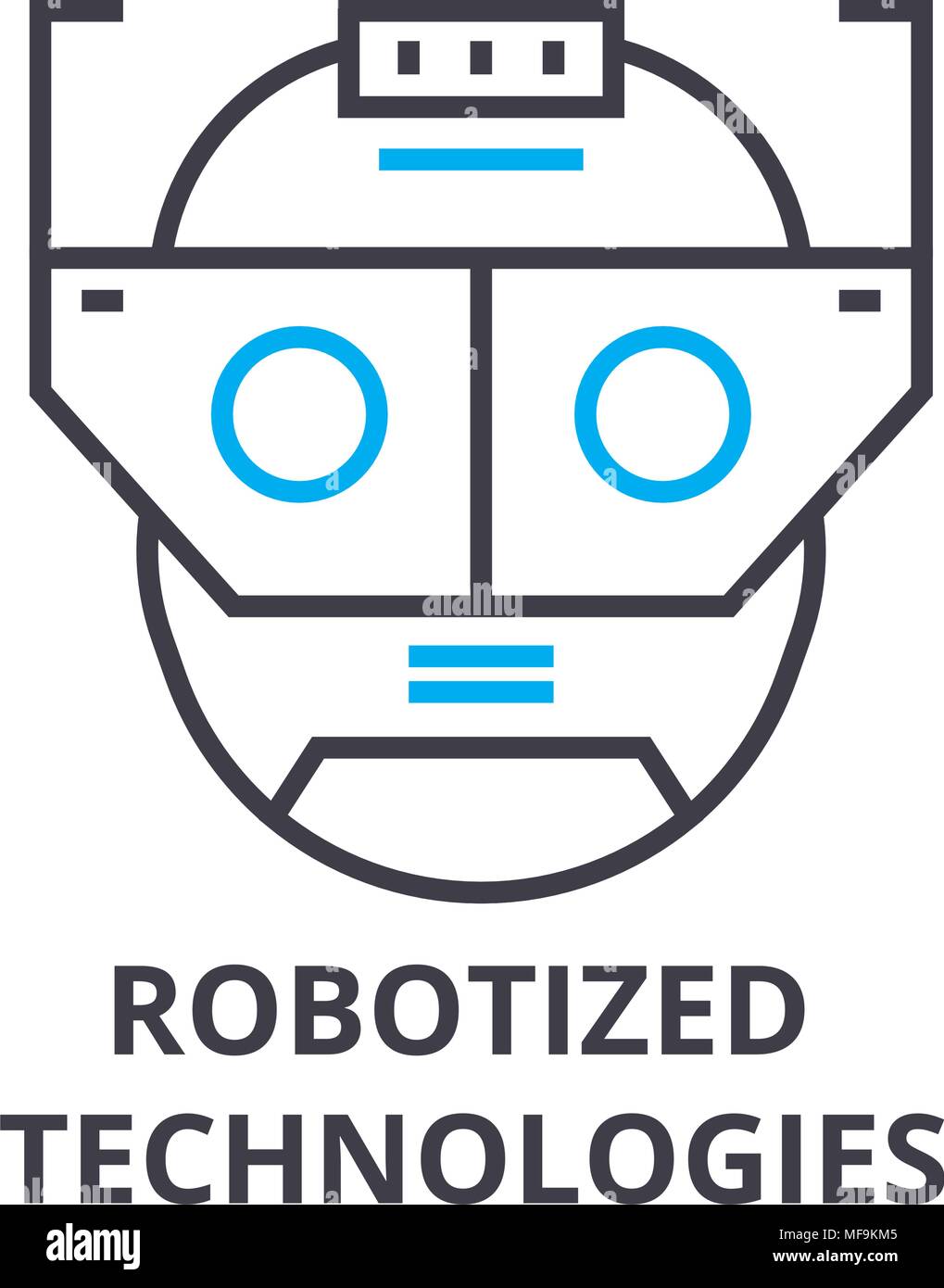 robotized technologies thin line icon, sign, symbol, illustation, linear concept, vector Stock ...
