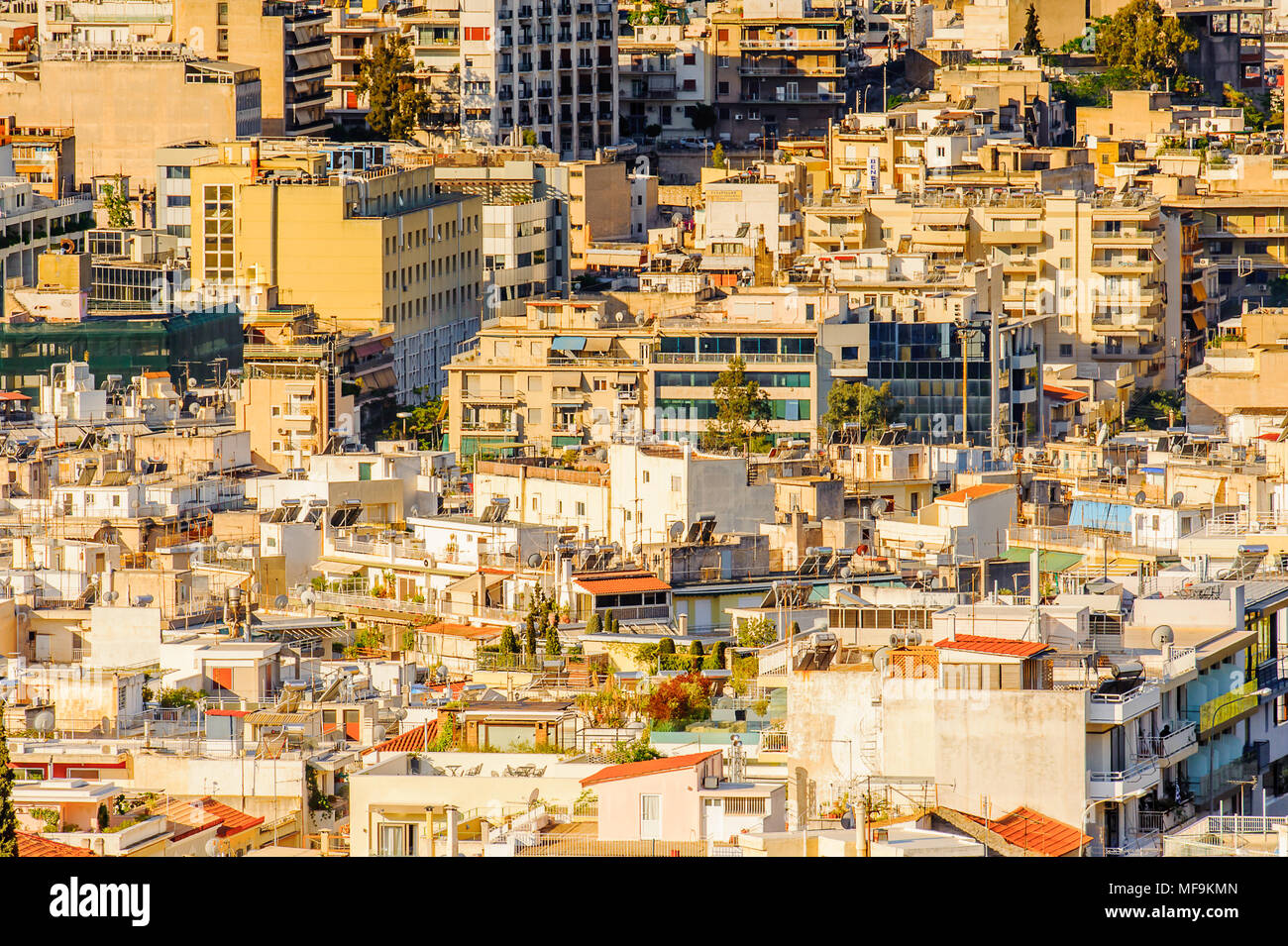 Aerial view of houses in Athens, the capital of Greece Stock Photo - Alamy