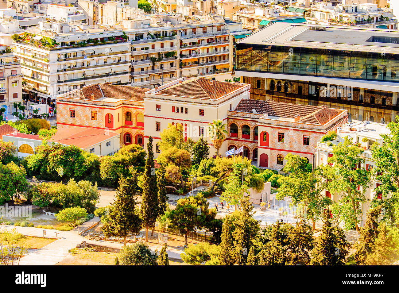 Aerial view of houses in Athens, the capital of Greece Stock Photo - Alamy