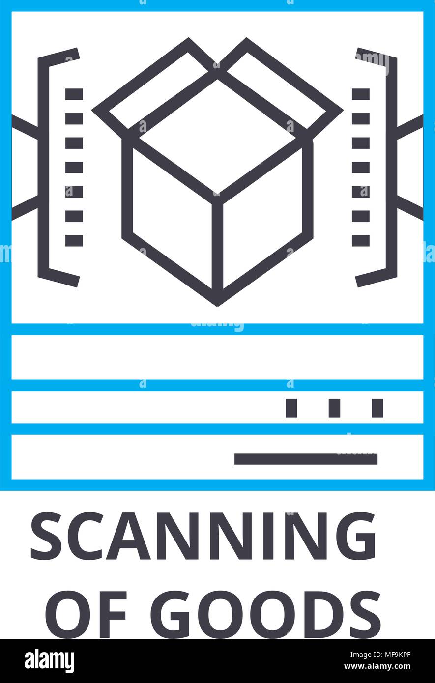 scanning of goods thin line icon, sign, symbol, illustation, linear concept, vector Stock Vector ...