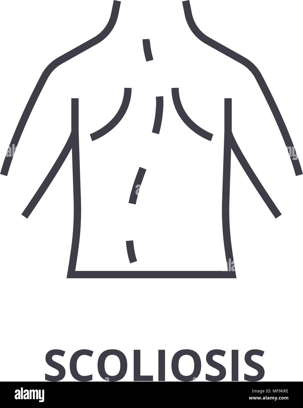 scoliosis thin line icon, sign, symbol, illustation, linear concept ...