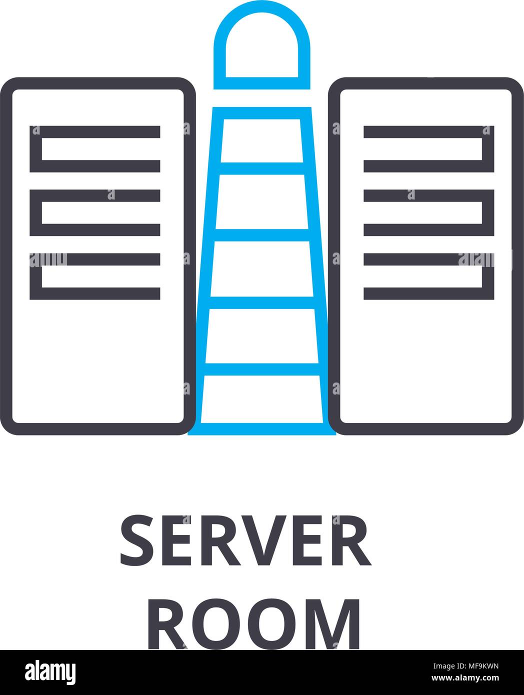 server room thin line icon, sign, symbol, illustation, linear concept, vector Stock Vector Image ...