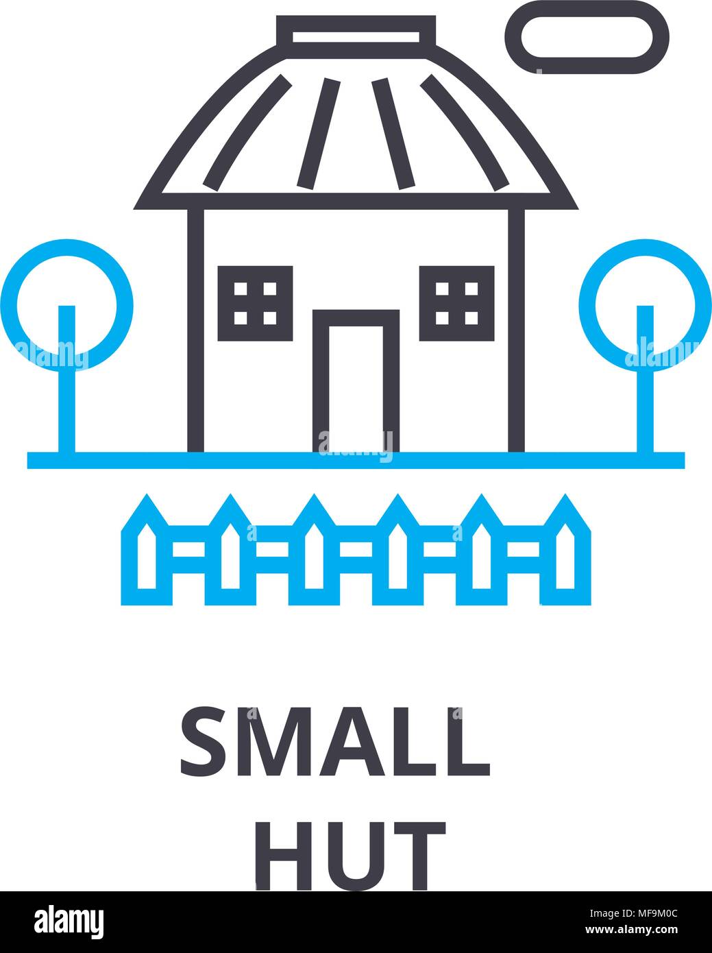 small hut thin line icon, sign, symbol, illustation, linear concept, vector Stock Vector Image ...
