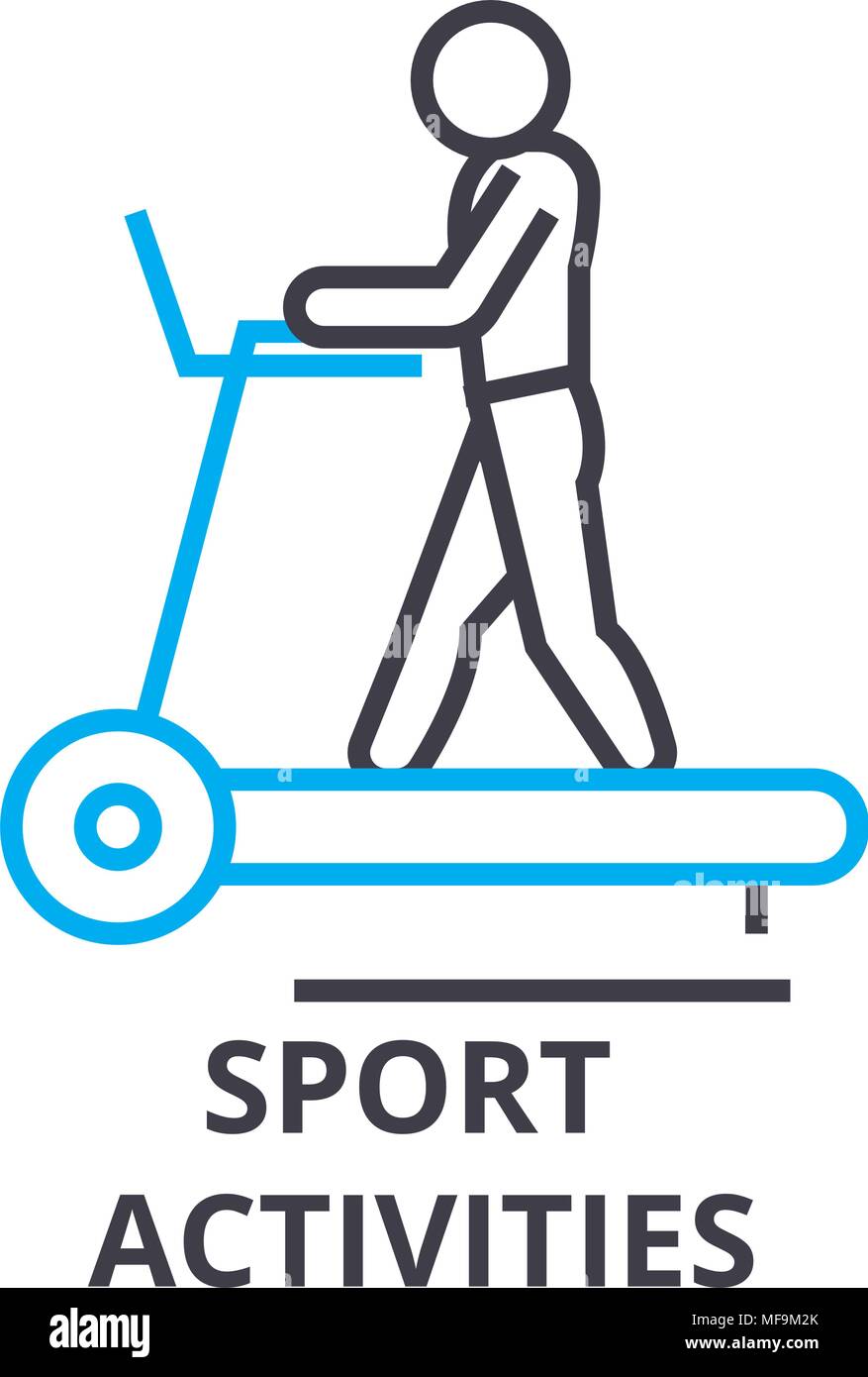 sport activities thin line icon, sign, symbol, illustation, linear ...