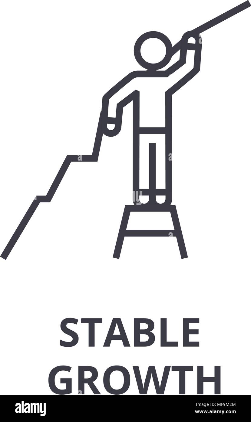 stable growth thin line icon, sign, symbol, illustation, linear concept, vector Stock Vector ...