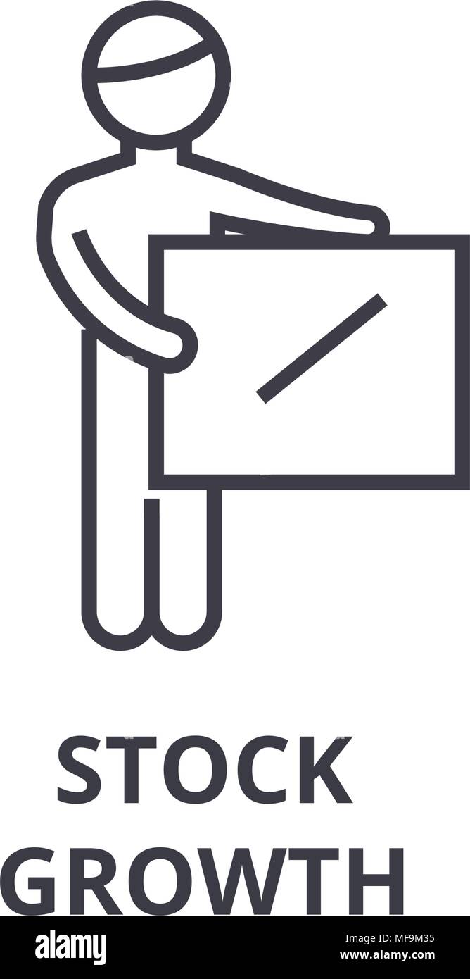 stock growth thin line icon, sign, symbol, illustation, linear concept, vector Stock Vector ...