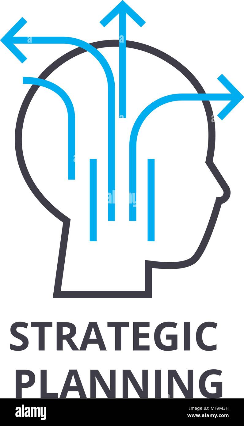 strategic planning thin line icon, sign, symbol, illustation, linear concept, vector Stock ...