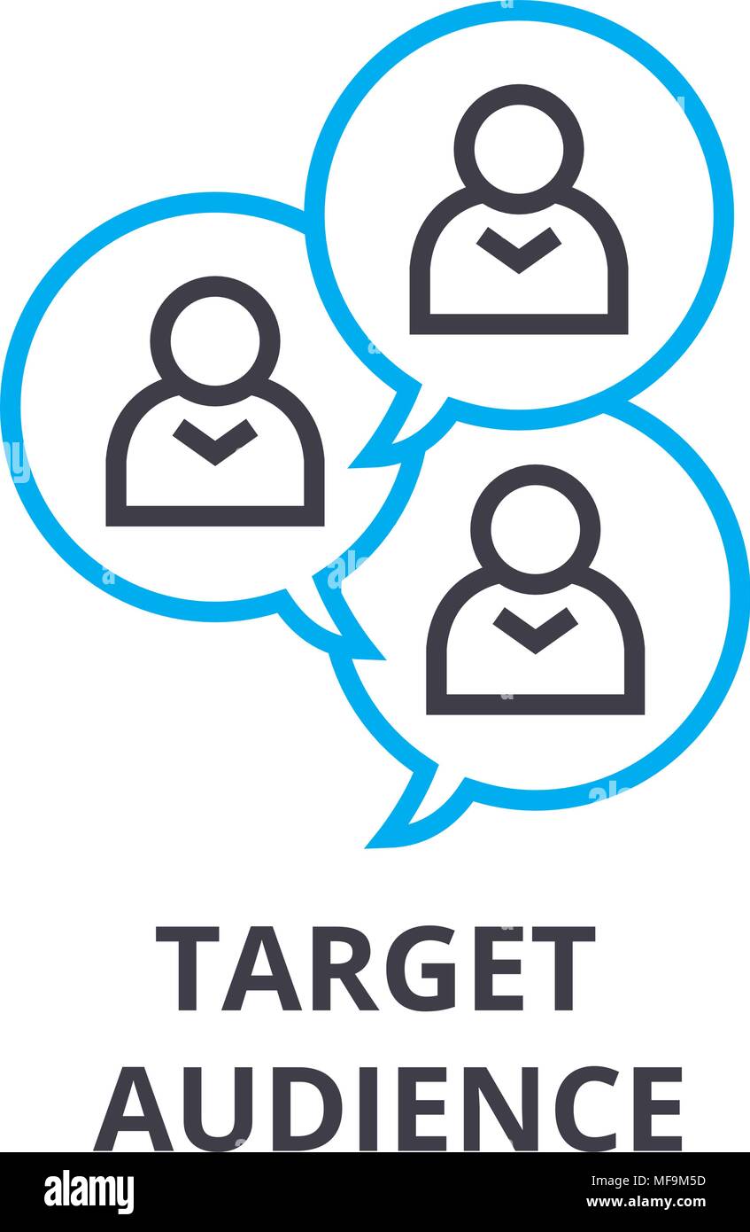Target Audience Thin Line Icon Sign Symbol Illustation Linear Concept Vector Stock Vector