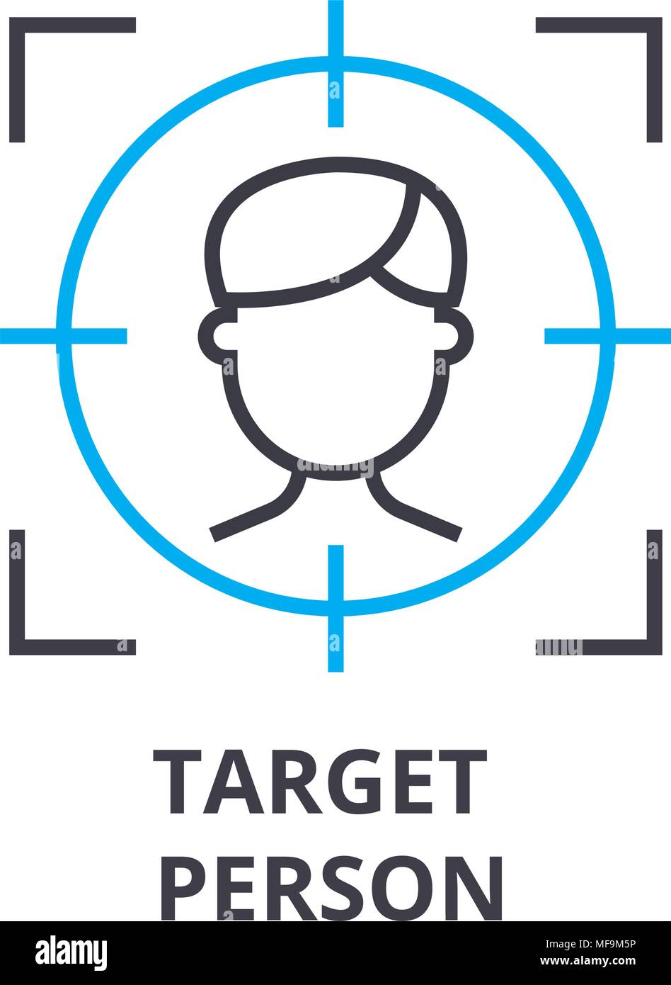 target person thin line icon, sign, symbol, illustation, linear concept ...