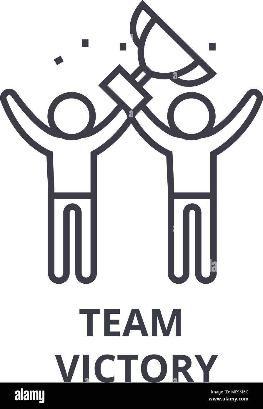 team victory thin line icon, sign, symbol, illustation, linear concept, vector Stock Vector ...