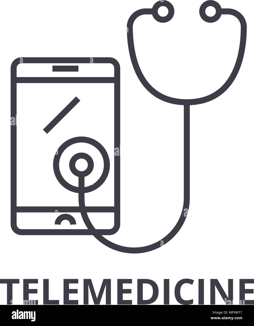 telemedicine thin line icon, sign, symbol, illustation, linear concept, vector Stock Vector ...