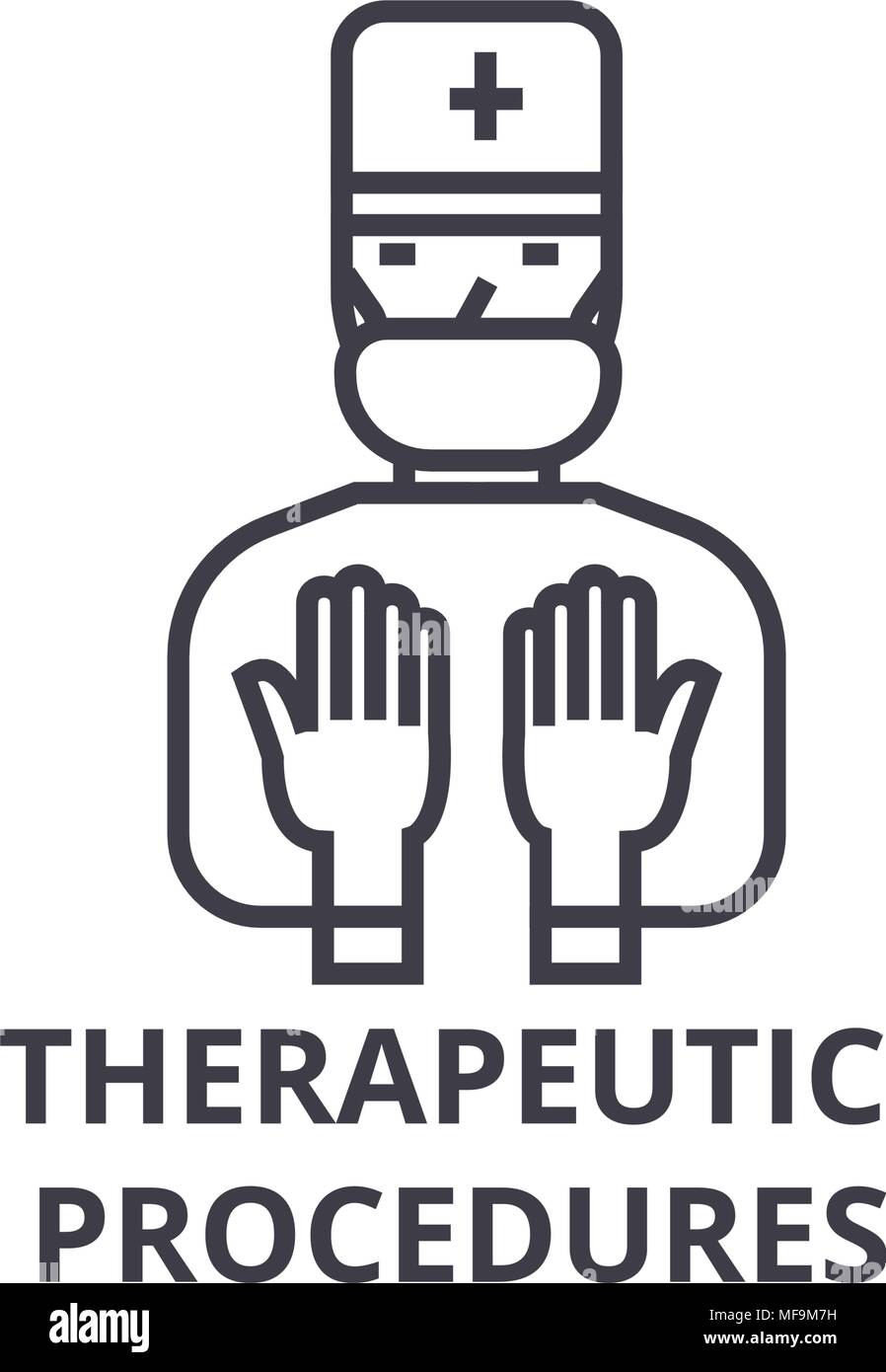 therapeutic procedures thin line icon, sign, symbol, illustation, linear concept, vector Stock ...