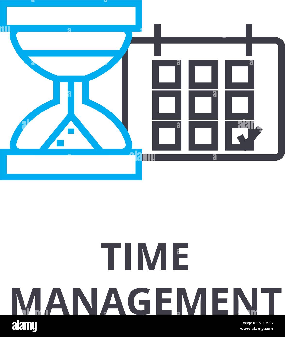 time management thin line icon, sign, symbol, illustation, linear concept, vector Stock Vector ...