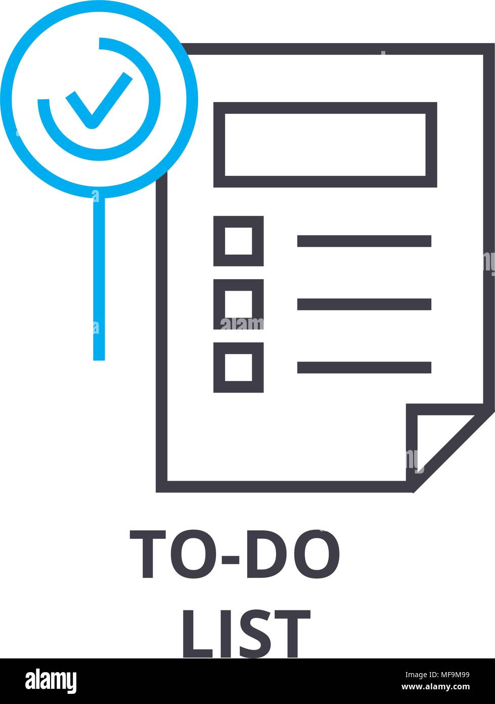 to do list thin line icon, sign, symbol, illustation, linear concept, vector Stock Vector Image ...