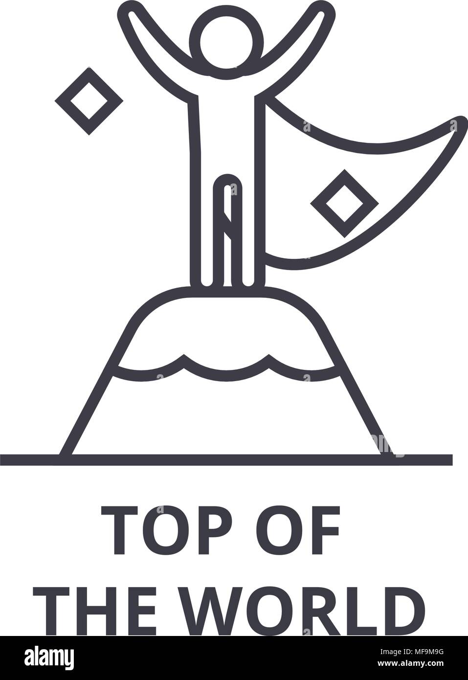 top of the world thin line icon, sign, symbol, illustation, linear concept, vector Stock Vector ...
