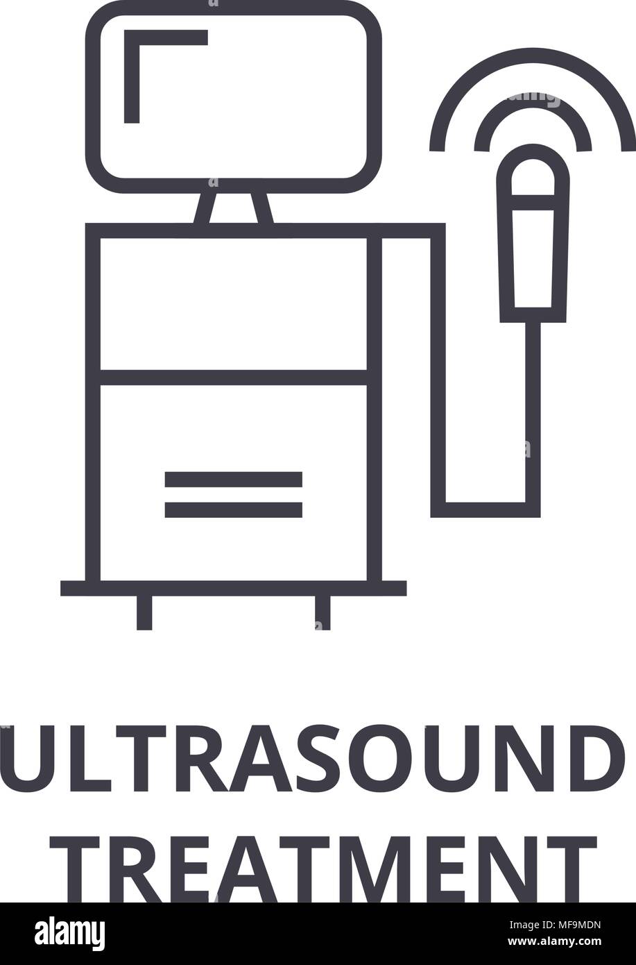 ultrasound treatment thin line icon, sign, symbol, illustation, linear ...