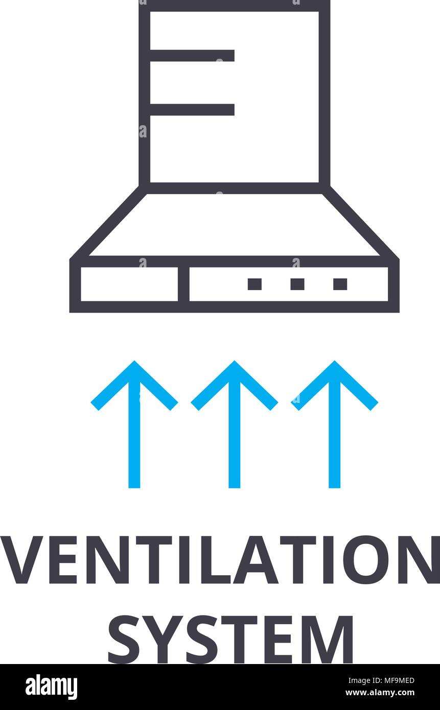 ventilation system thin line icon, sign, symbol, illustation, linear concept, vector Stock ...