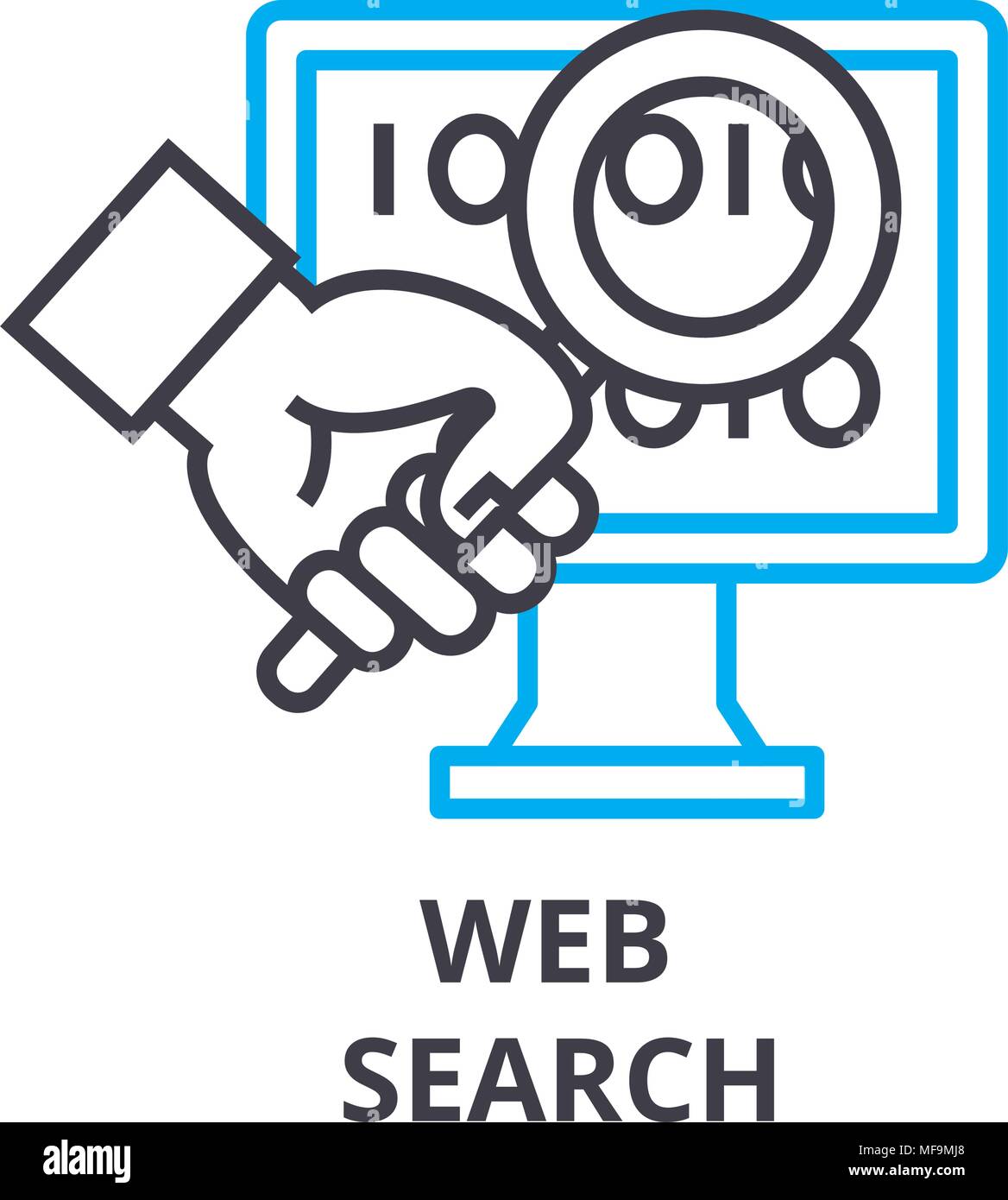 web search thin line icon, sign, symbol, illustation, linear concept, vector Stock Vector Image ...