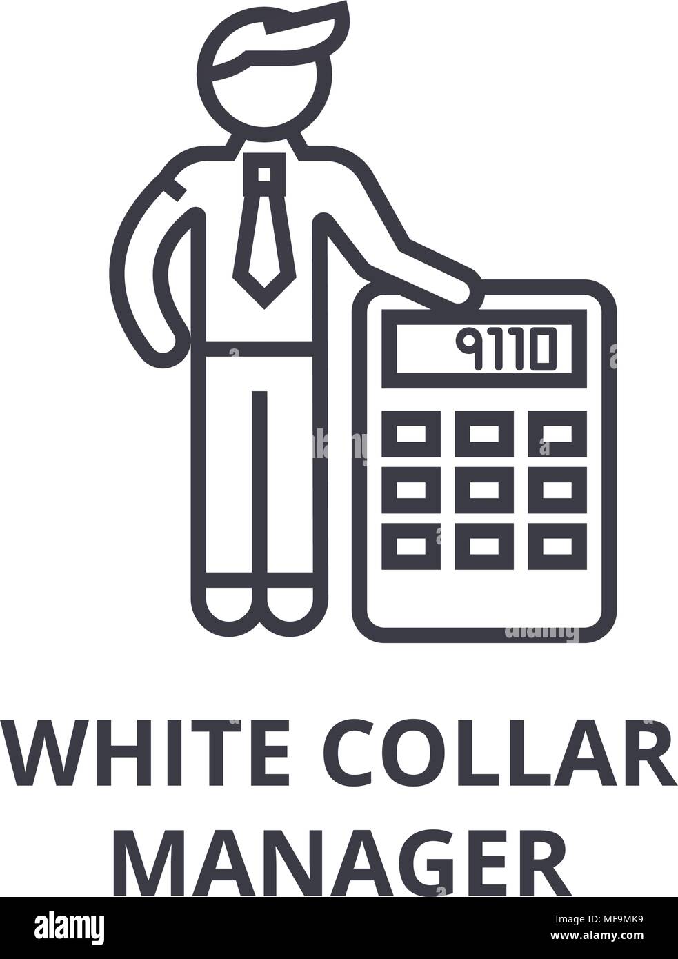 white collar thin line icon, sign, symbol, illustation, linear concept, vector Stock Vector ...