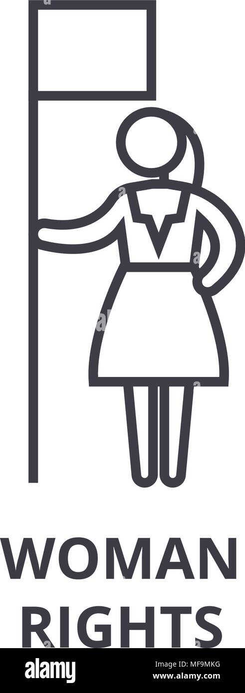 woman rights thin line icon, sign, symbol, illustation, linear concept, vector Stock Vector ...