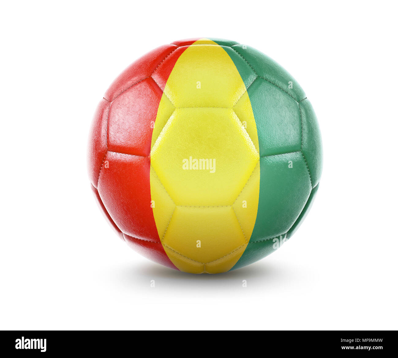 High qualitiy rendering of a soccer ball with the flag of Guinea ...
