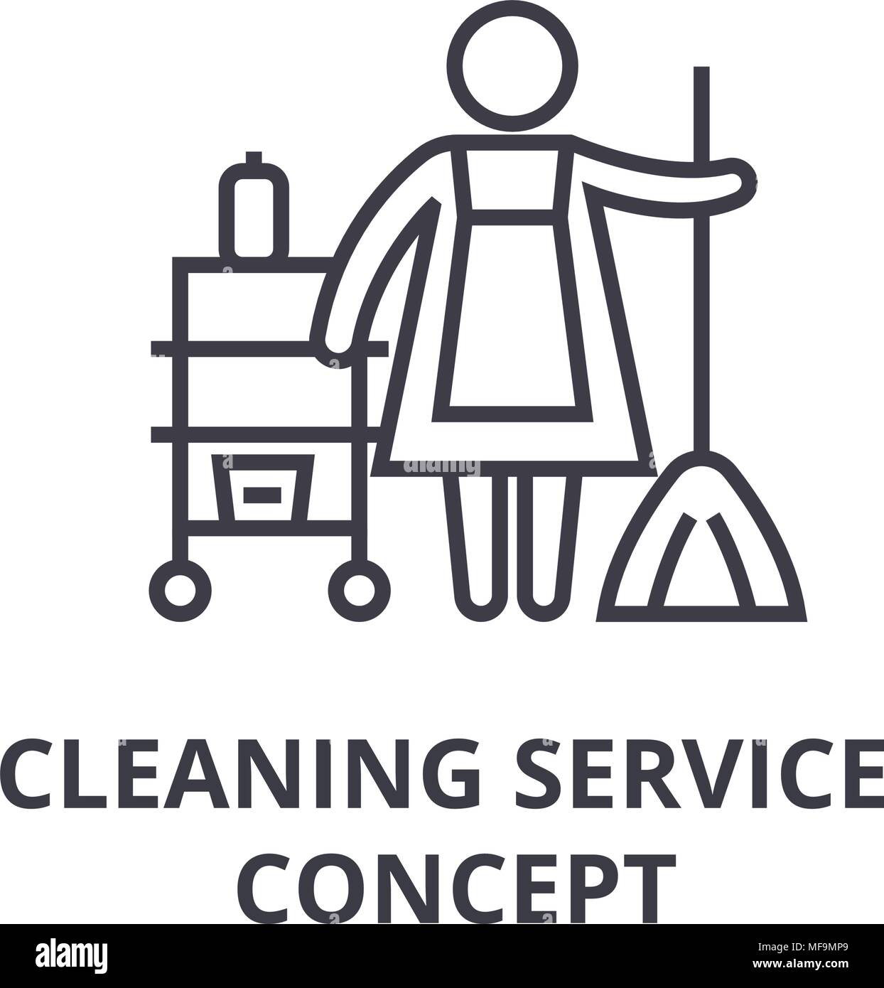 cleaning service concept thin line icon, sign, symbol, illustation ... cleaning service concept thin line icon, sign, symbol, illustation ...