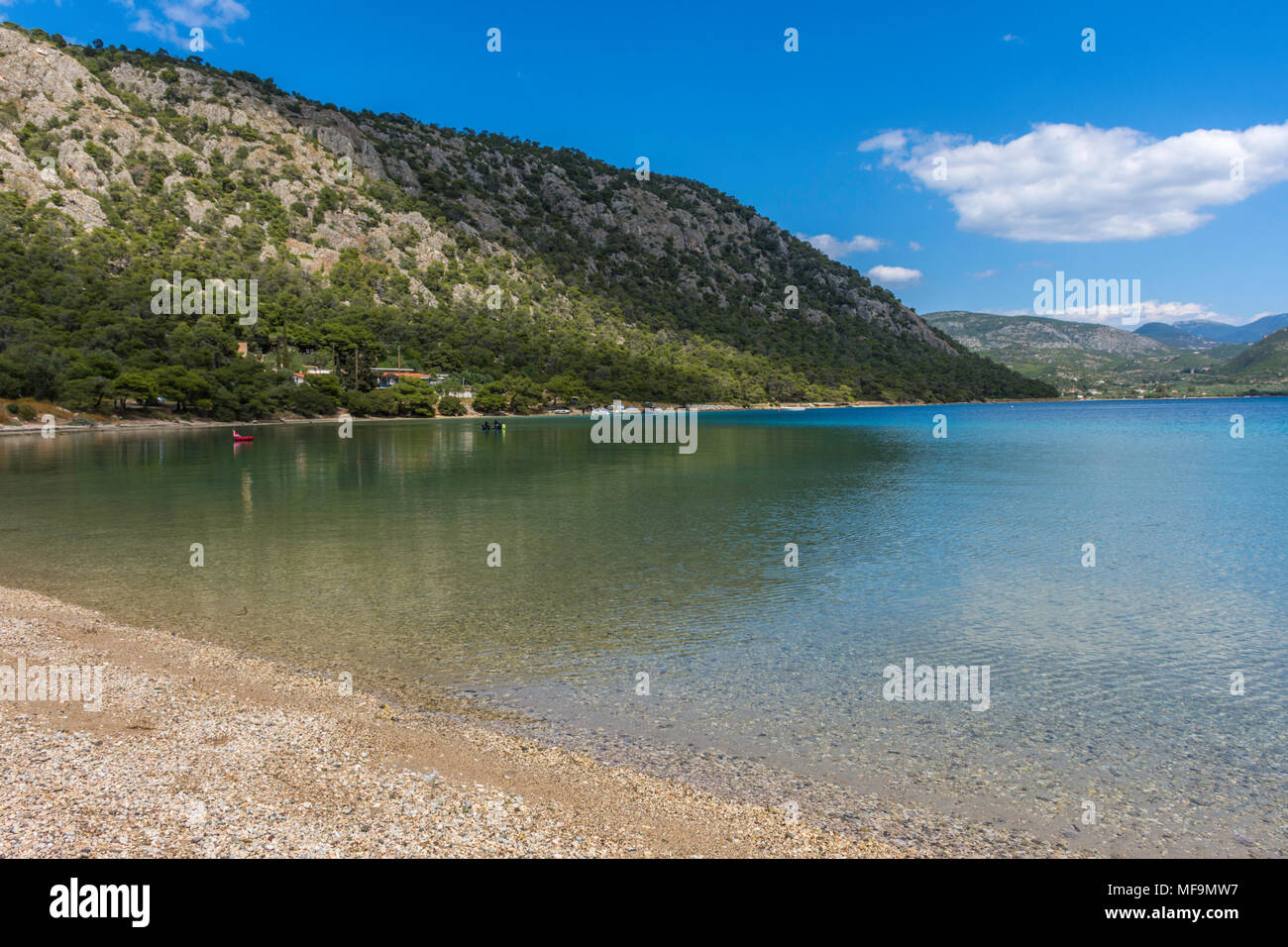 Greek empty beach in Peloponnese Stock Photo - Alamy