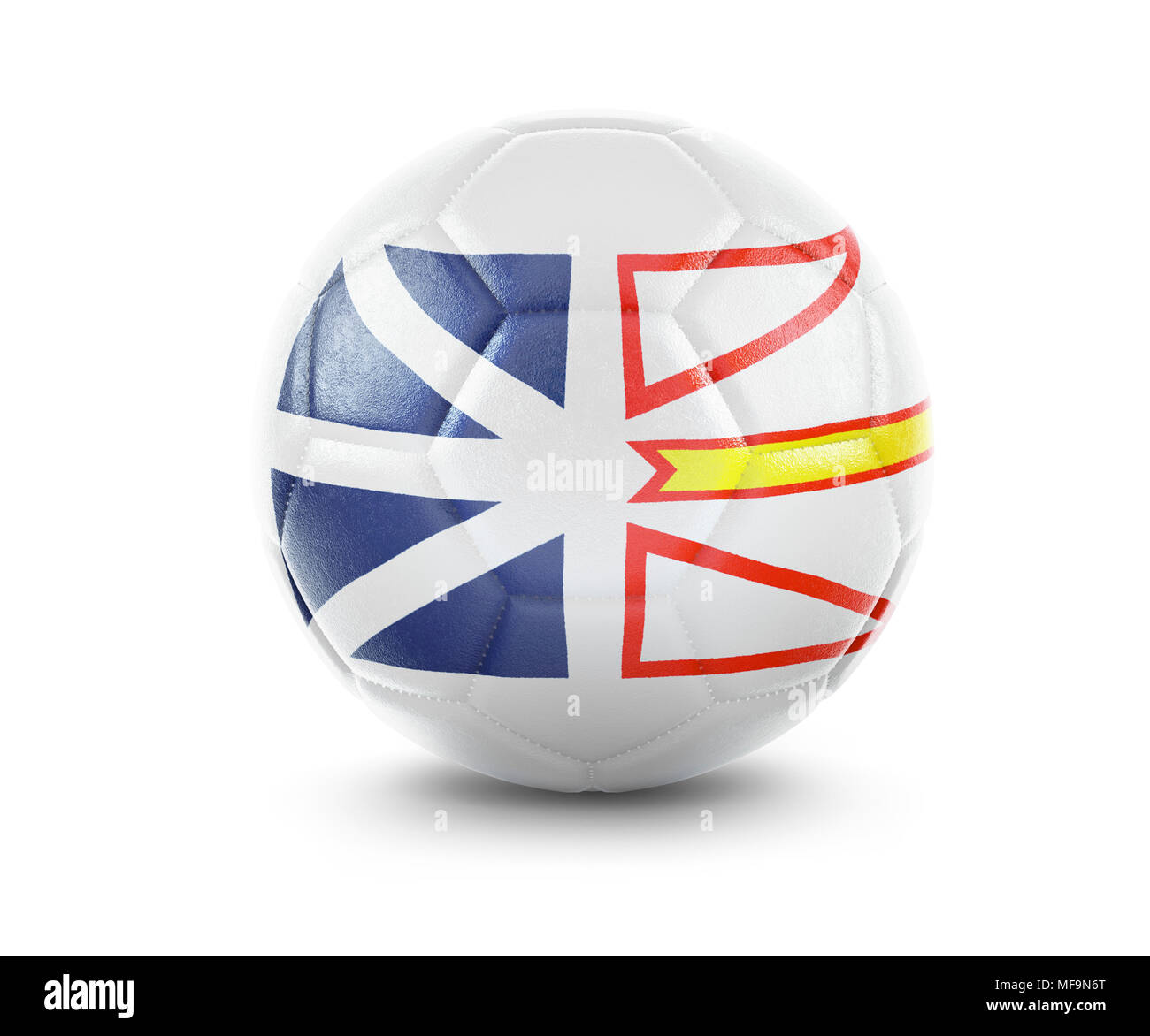 High qualitiy rendering of a soccer ball with the flag of Newfoundland ...