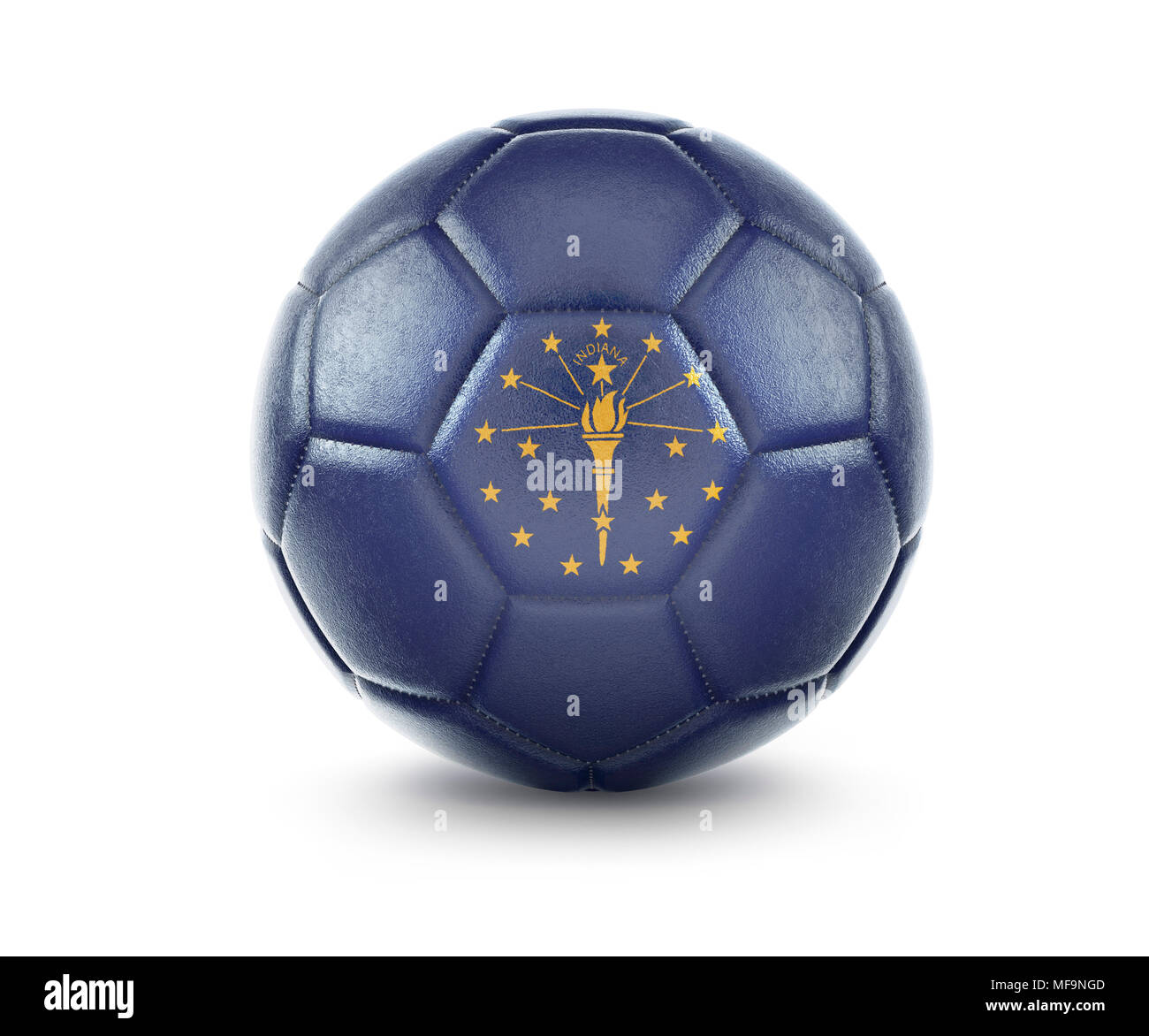 High qualitiy rendering of a soccer ball with the flag of Indiana ...