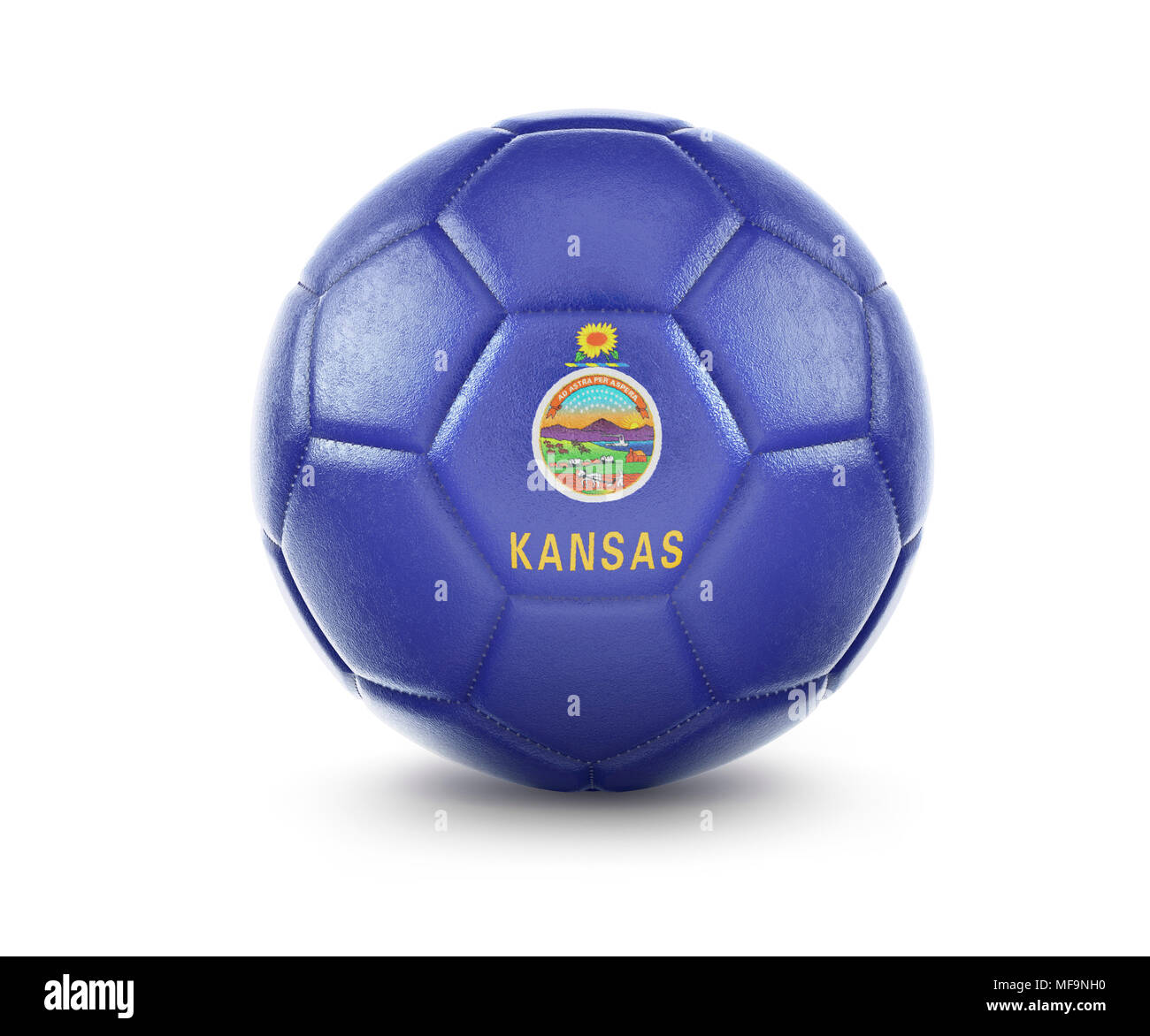 High qualitiy rendering of a soccer ball with the flag of Kansas ...