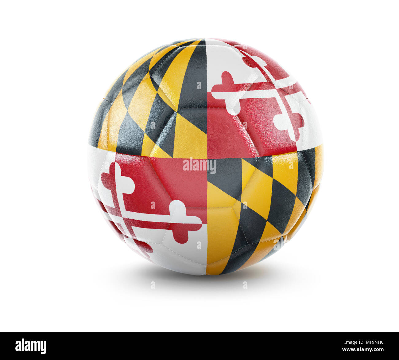 High qualitiy rendering of a soccer ball with the flag of Maryland ...