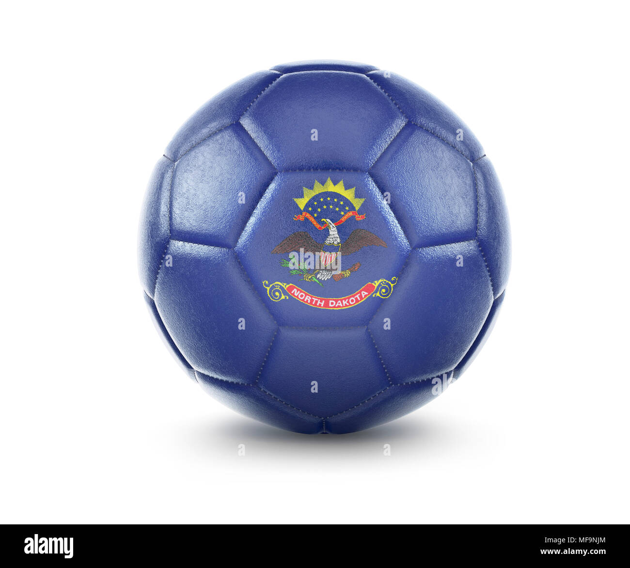 High qualitiy rendering of a soccer ball with the flag of North Dakota ...