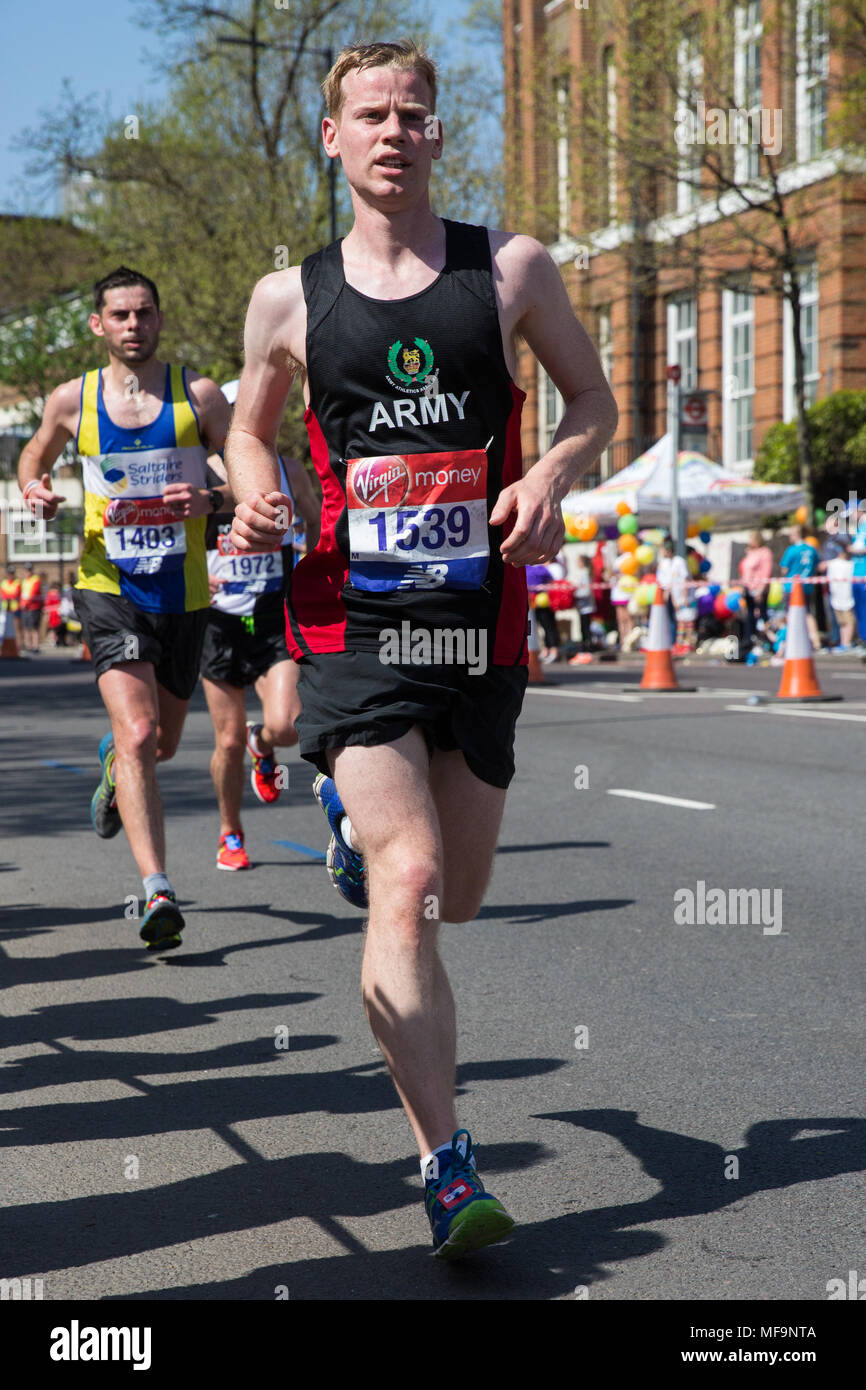 London, UK. 22nd April, 2018. James Keir of Blackburn Harriers competes ...