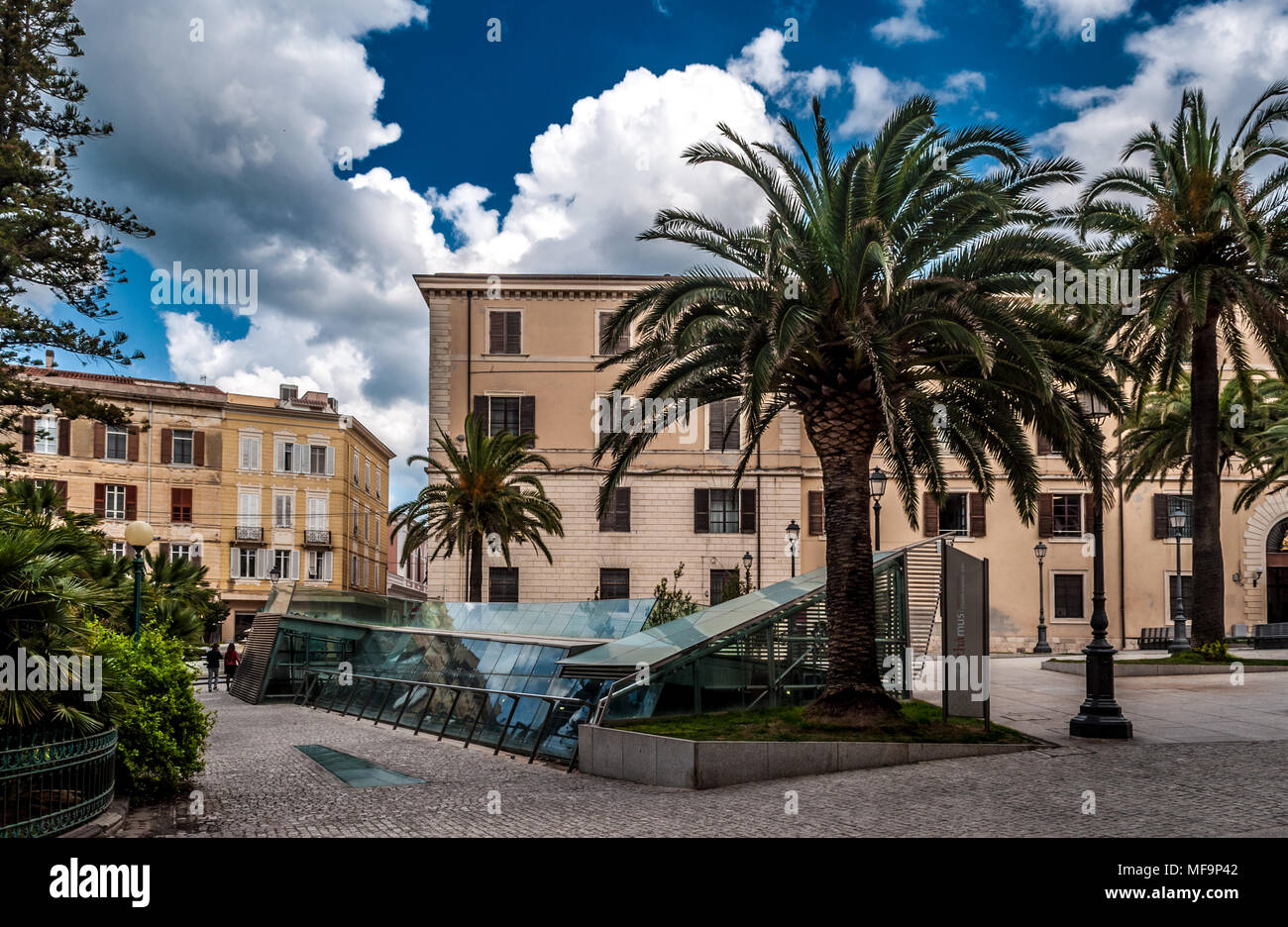 Square in the city of Sassari in a cludy day of spring Stock Photo - Alamy