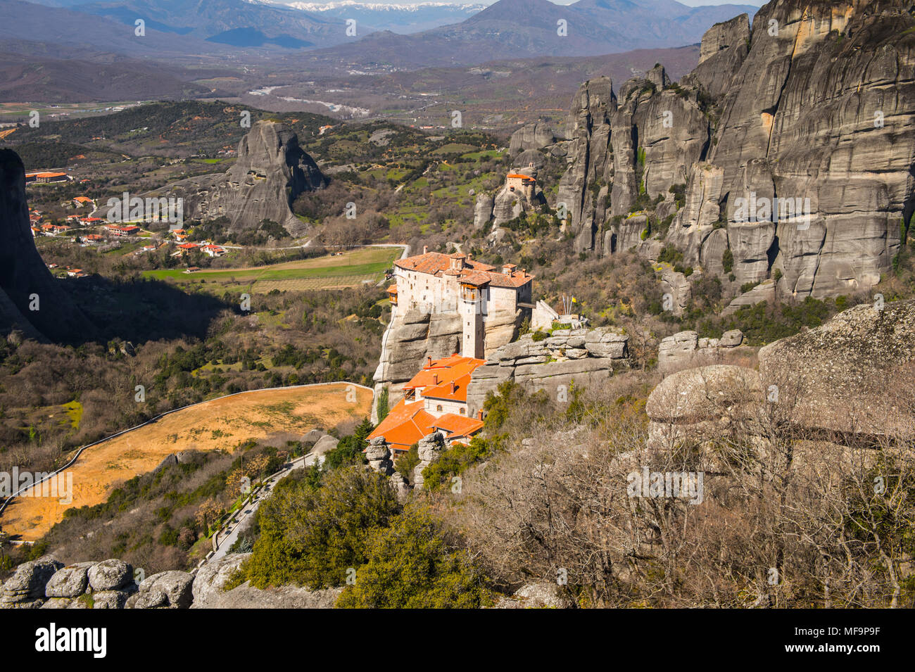 The Holy Monastery of Rousanou in Meteora mountains, Thessaly, Greece ...