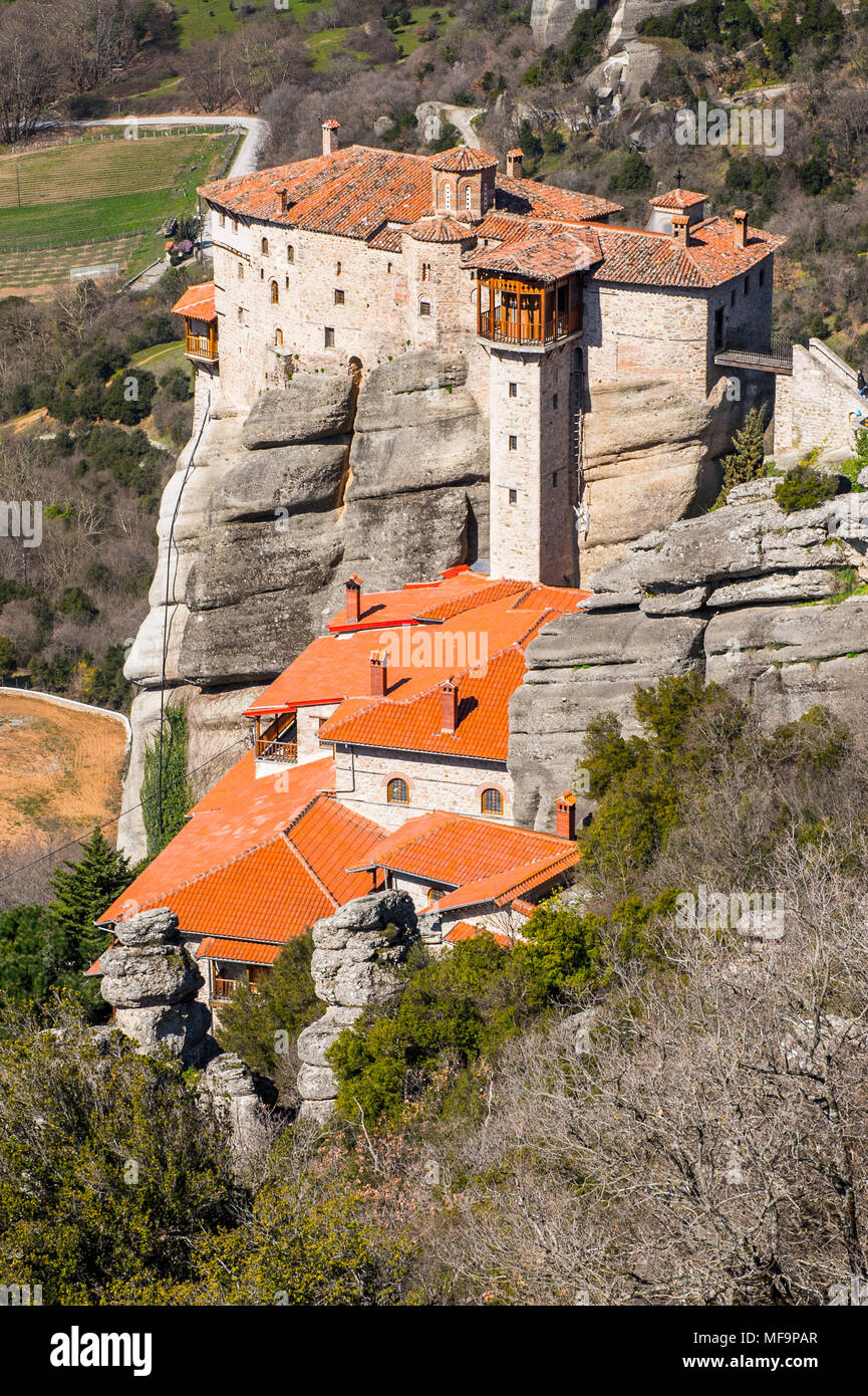 The Holy Monastery of Rousanou in Meteora mountains, Thessaly, Greece ...
