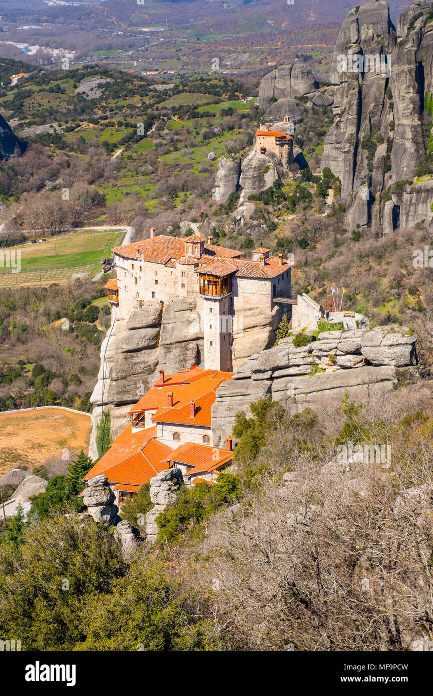 The Holy Monastery of Rousanou in Meteora mountains, Thessaly, Greece ...