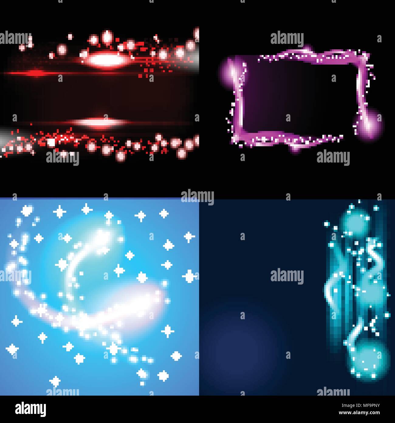 Set of Blurry abstract lines. Light effect. Sparkle background. Vector ...