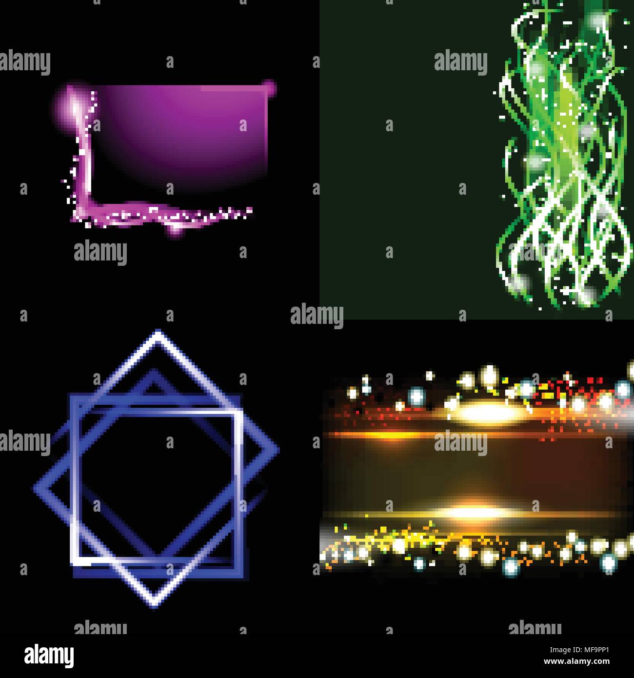 Set of Blurry abstract lines. Light effect. Sparkle background. Vector ...